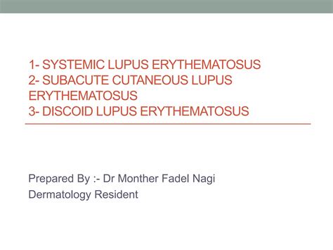 Systemic Lupus Erythematosus Ppt