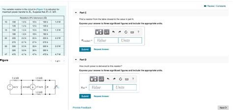 Solved Review I Constants The Variable Resistor In The Chegg