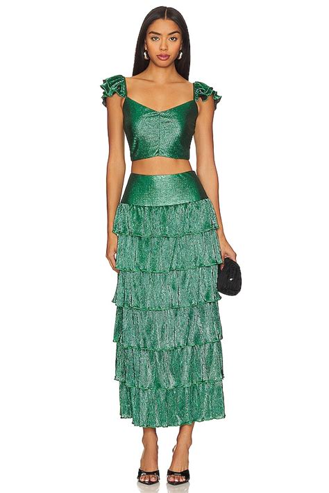 SAYLOR Catt Top Midi Skirt Set In Junebug REVOLVE