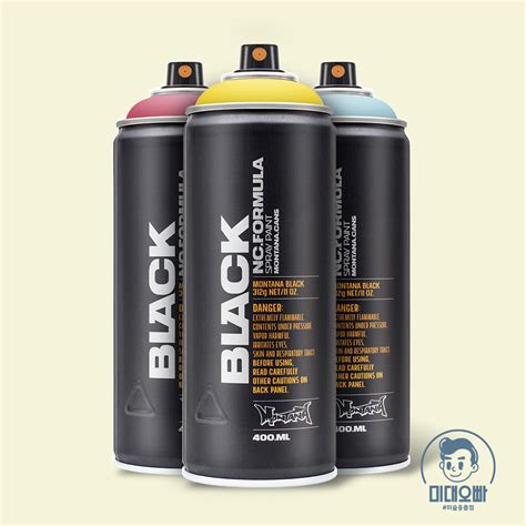 몬타나 몬타나 스프레이 몬타나 블랙 400ml 무광 고압력 그래피티 스프레이 락카 위시버킷