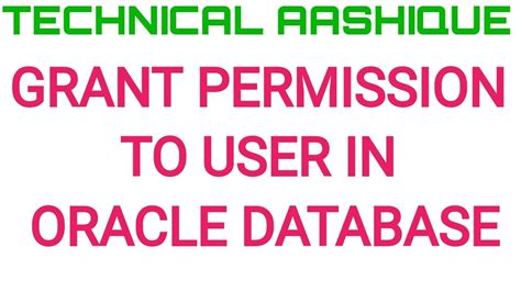 Grant Permission To User In Oracleoracle Developer Tutorials Youtube