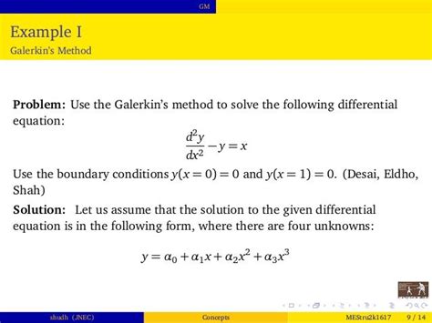 Fem Introduction Solving Ode Bvp Using The Galerkins Method