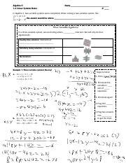 Three Variable Systems Notes Pdf Algebra II Linear Systems Notes Name In Algebra