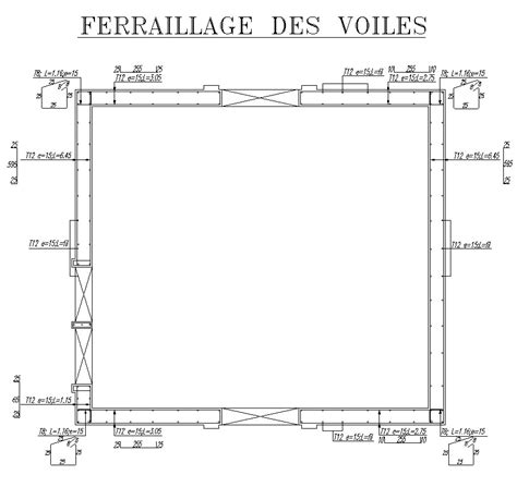 2d Design Of Wall Reinforcement Details In Autocad Drawing Cad File Dwg File
