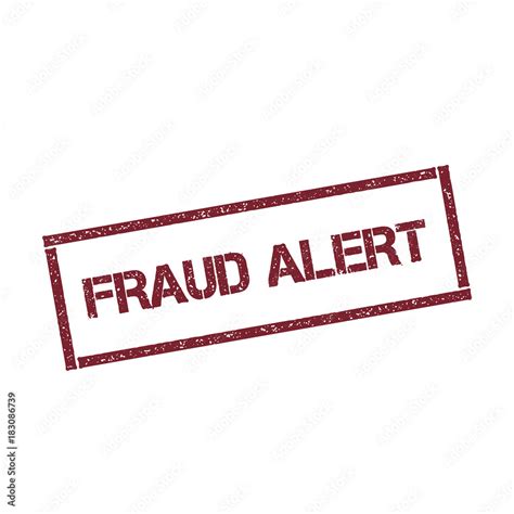 Fraud Alert Rectangular Stamp Textured Red Seal With Text Isolated On