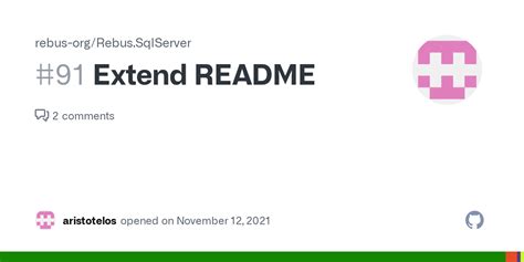 Extend Readme · Issue 91 · Rebus Orgrebussqlserver · Github