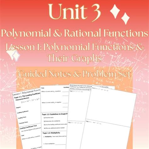 Precalculus Unit 3 Lesson 1 Polynomial Functions And Their Graphs