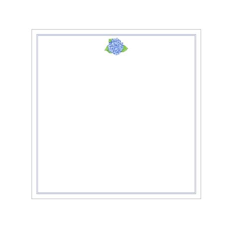 Square Hydrangea Notepad — Whitmore Watercolors