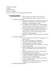 AP HUG Chapter 5 Notes Docx AP Human Geography 3 9 2018 Vitaliy Bondarchuk Chapter 5