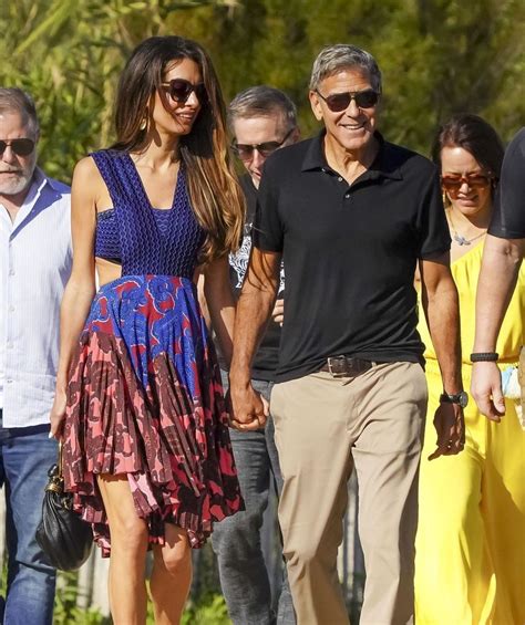 George Clooney Cant Keep His Hands Off Stylish Wife Amal As They Enjoy