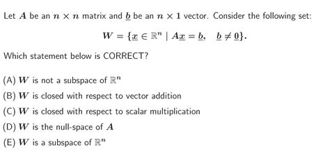 solved let a be an n×n matrix and b be an n×1 vector