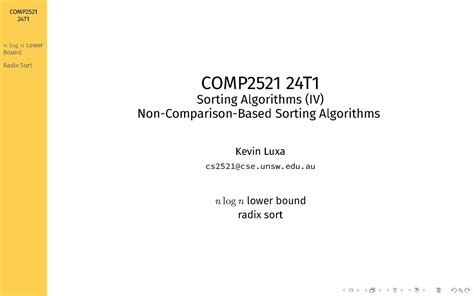 week02thu non comparison sorts 24t n log n lower bound radix sort