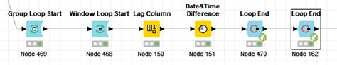 first row with conditions formulas with previous rows knime