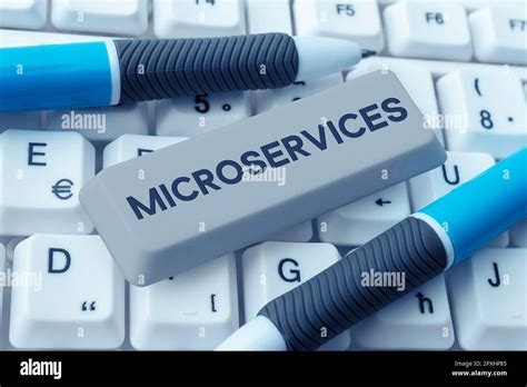 Handwriting Text Microservices Internet Concept Software Development Technique Building Single