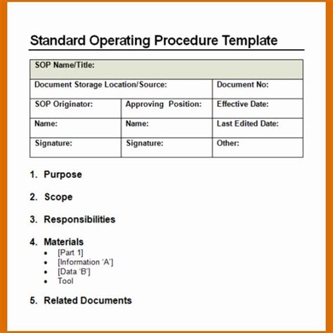Standard Operation Procedure Format Lovely 14 Standard Standard
