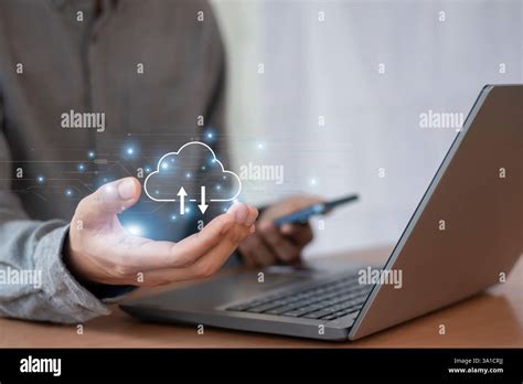 Cloud Computing Shown In Hand Cloud Technology Data Storage Data Transfer Network And Internet