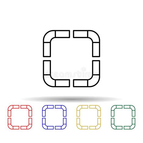 Dotted Square Multi Color Style Icon Simple Thin Line Outline Vector
