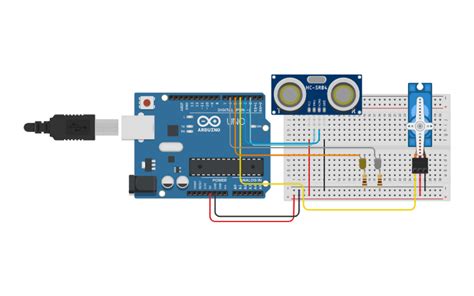 Circuit Design Arduino Sensor Ultrasónico Tinkercad