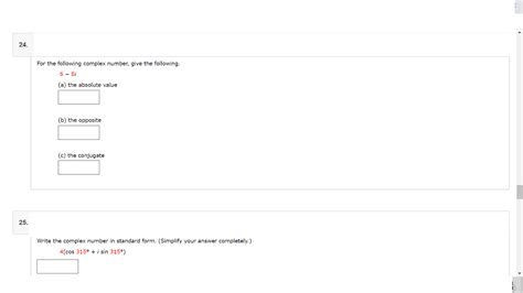 Solved For The Following Complex Number Give The Chegg