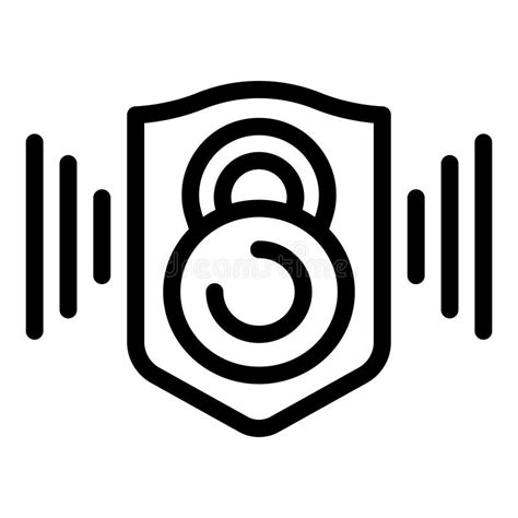 Data Lock Icon Outline Vector Safety Guard Stock Vector Illustration Of Black House