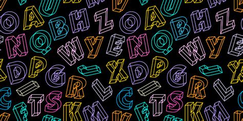 알파벳 컬러 문자 원활한 패턴 패브릭 인쇄 포스터 포장지 및 책 표지 디자인에 이상적입니다 3d 등분성 알파벳 글꼴 검은 색