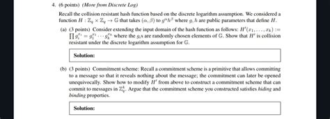 solved 6 points more from discrete log recall the