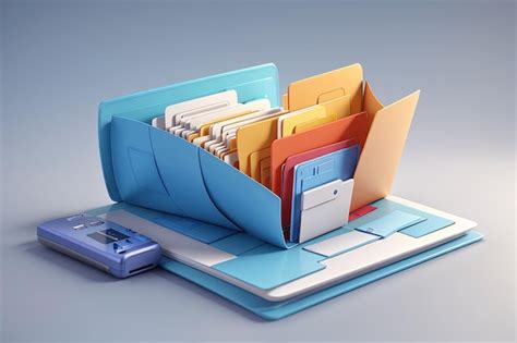 Premium Ai Image 3d File Transfer Of Document In Folder File Transfer