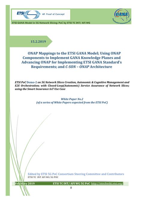 Pdf Etsi Tc Int Afi Poc 5g Network Slices Creation Autonomic And Cognitive Management And E2e