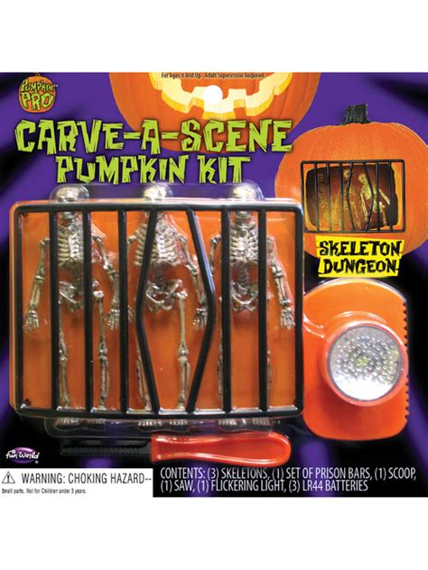 Carve A Pumpkin Skeleton Jail Scene Jack O Lantern Decoration