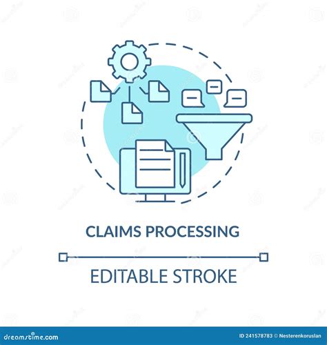 Claims Processing Turquoise Concept Icon Stock Vector Illustration Of