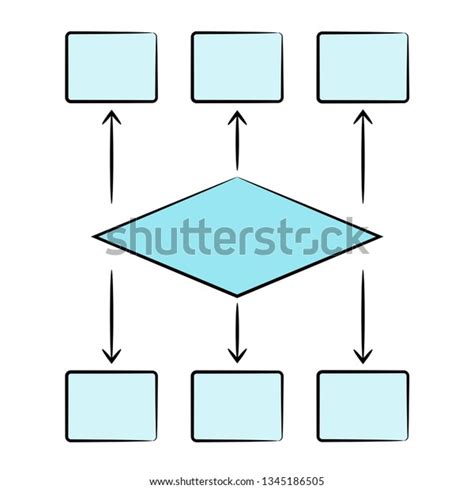 Blue Process Diagram Hierarchy Chart Presentation Stok Vektör Telifsiz