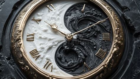 Elegant Yin Yang Clock Displaying Intricate Design With Swirling