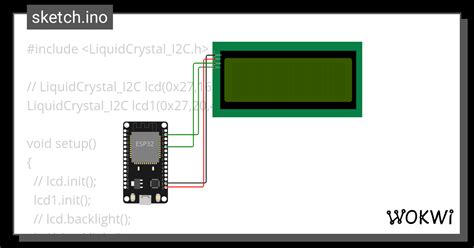 Menampilkan Teks Pada LCD Ino Wokwi ESP32 STM32 Arduino Simulator