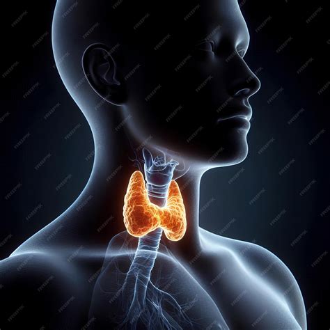 Premium Photo Illustration Of The Location Of The Thyroid Gland For