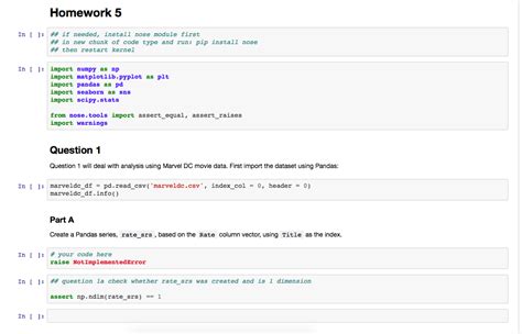 Homework 5 In If Needed Install Nose Module Chegg Com