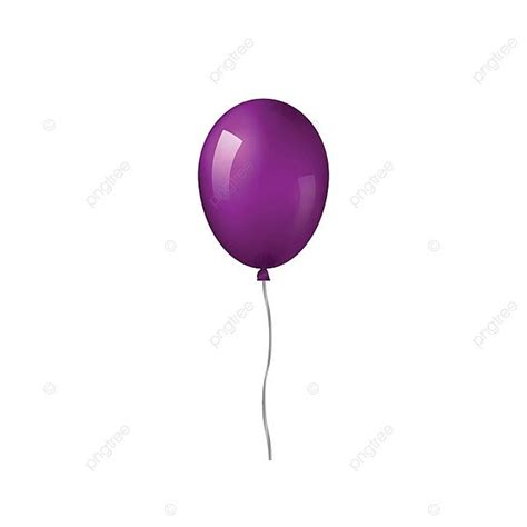 Helium Balloon Violet Ribbon Object Vector Violet Ribbon Object Illustration Background And