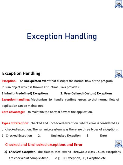 Java Exception Handling Overview Pdf Control Flow Computing