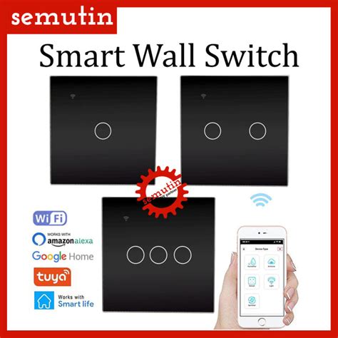 Smart Wall Switch Hitam Wifi Saklar Dinding Sentuh Iot Touch Wireless Lazada Indonesia
