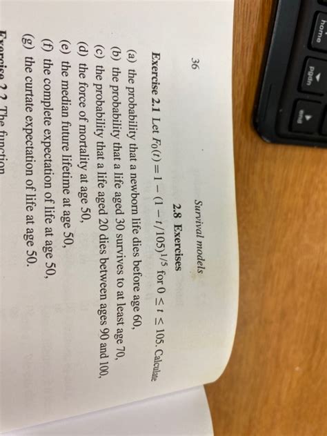 Solved Pgdn 36 Survival Models 28 Exercises Exercise 21