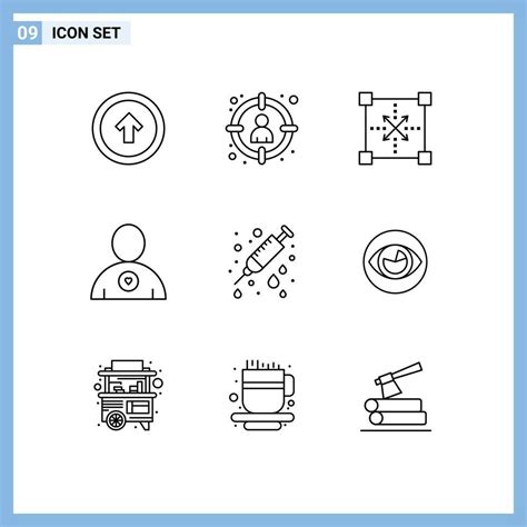 9 User Interface Outline Pack Of Modern Signs And Symbols Of Heart Favorite Select Shape