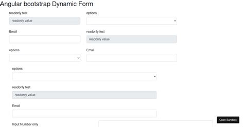 Angular Bootstrap Dynamic Form Codesandbox