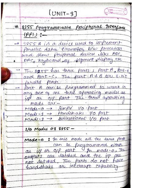 Microprocessor 3 Lecture Notes Date Page 8255 Programmable