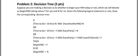 Solved Problem 2 Decision Tree 5 Pts Suppose You Are