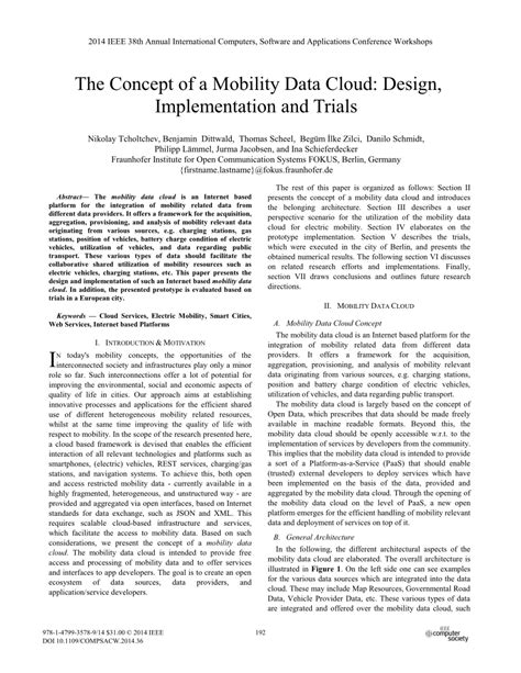 Pdf The Concept Of A Mobility Data Cloud Design Implementation And Trials