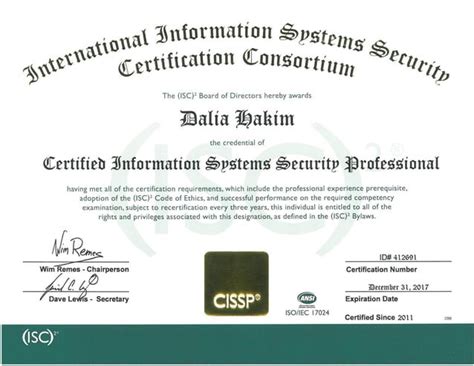 Dalia Cissp Certificate 2017 Ppt