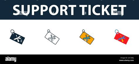 Support Ticket Icon Set Four Simple Symbols In Diferent Styles From Web Hosting Icons