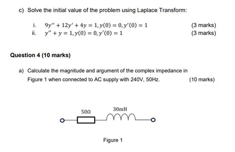 Question 2 16 Marks A Find The Laplace Transform
