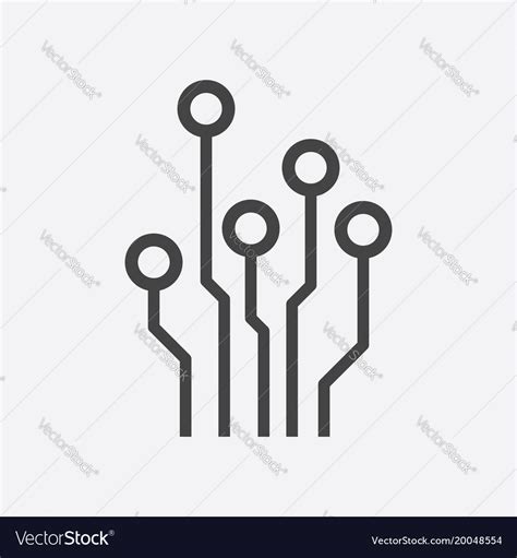 Circuit Board Icon Technology Scheme Symbol Flat Vector Image