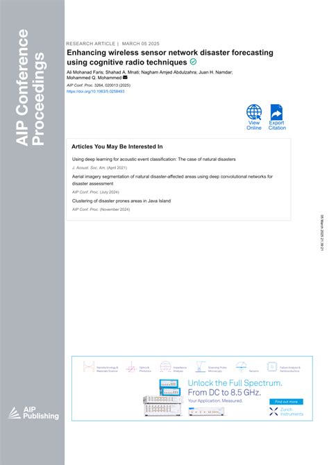 Pdf Enhancing Wireless Sensor Network Disaster Forecasting Using