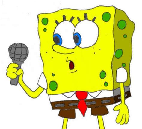 Spongebob Squarepants Has A Micphone In His Hand By Marialuiza270810 On Deviantart